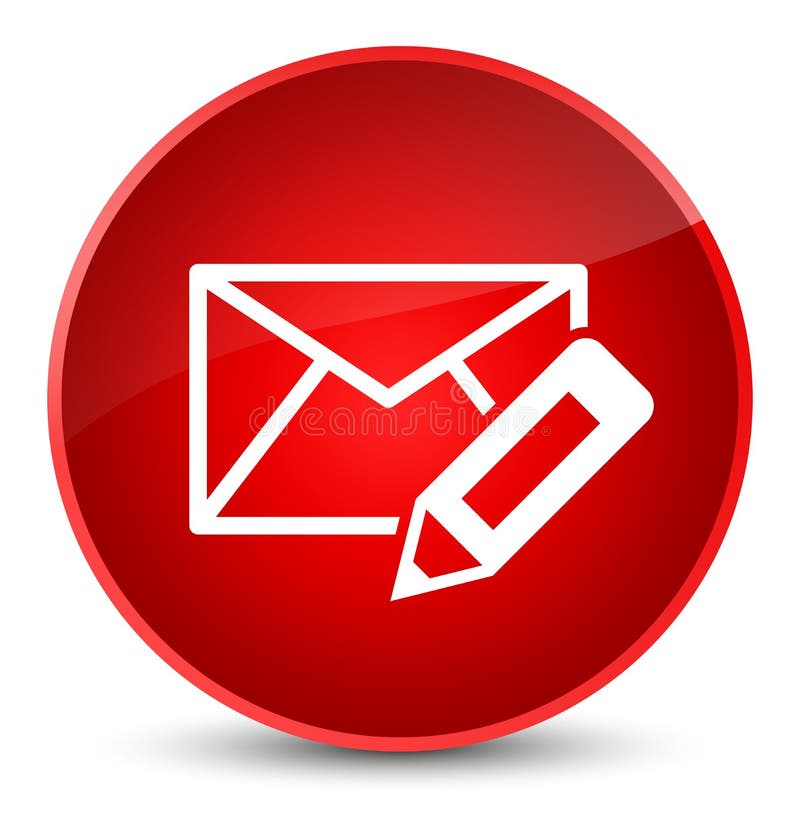 Edit Email Icon Elegant Red Round Button Stock Illustration ...