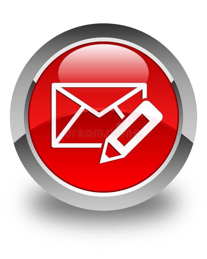 Edit Email Icon Glossy Red Round Button Stock Illustration ... Edit Email Icon Glossy Red Round Button Stock Illustration ...
