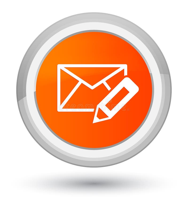 Edit Email Icon Prime Orange Round Button Stock Illustration ...