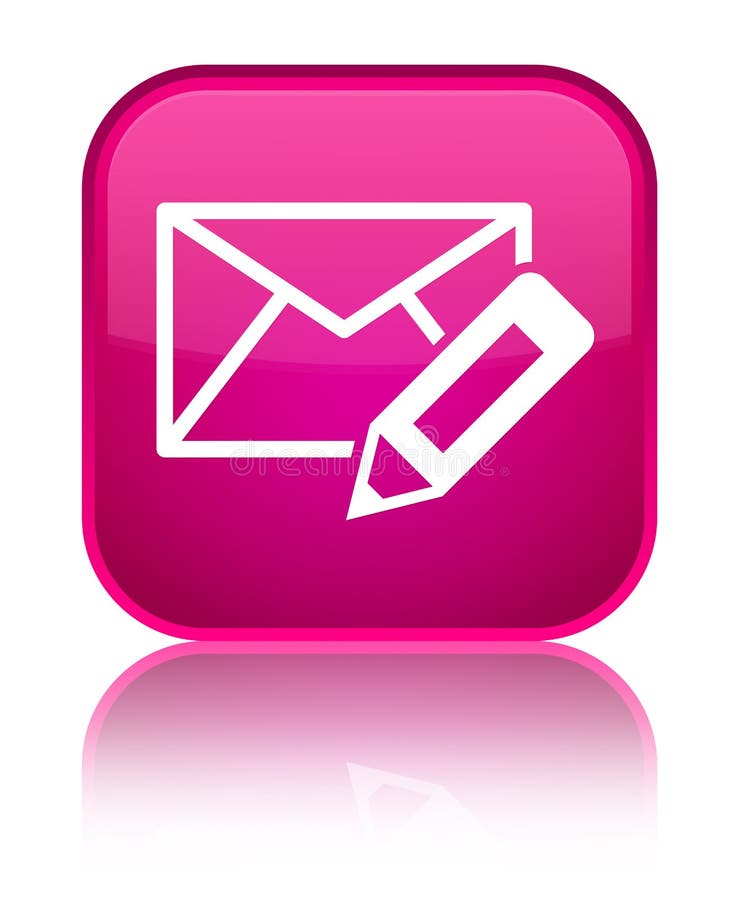 Edit Email Icon Special Pink Square Button Stock Illustration ...