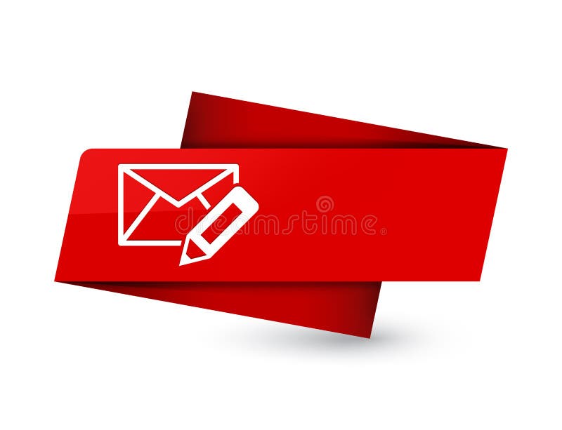 Edit Email Icon Premium Red Tag Sign Stock Illustration - Illustration ...