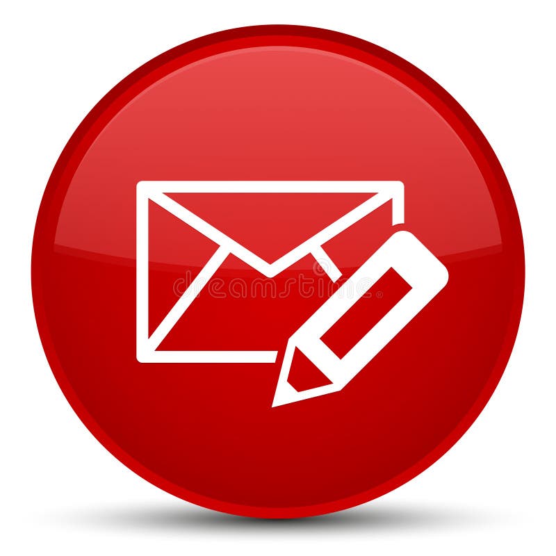 Edit Email Icon Special Red Round Button Stock Illustration ...