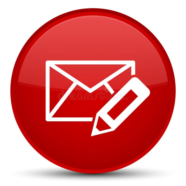 Edit Email Icon Special Red Round Button Stock Illustration ...