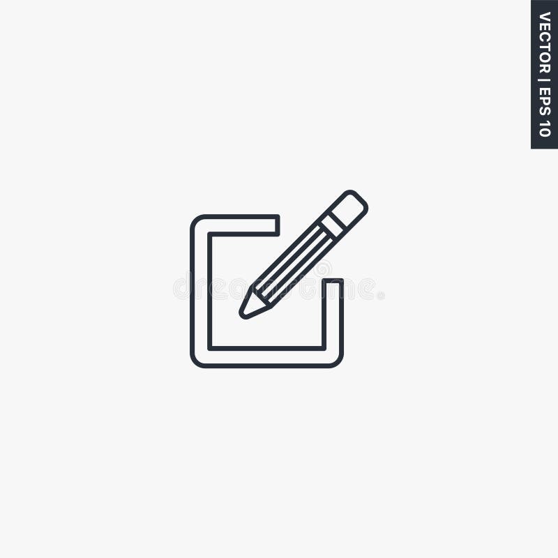 Edit File Icon, Linear Style Sign for Mobile Concept and Web Design ...