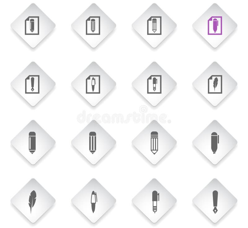 Edit icon set stock vector. Illustration of save, white - 135186347