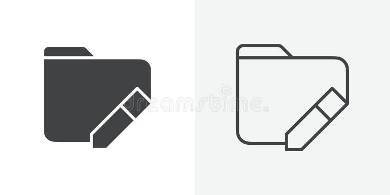 Edit Folder Icon Flat and Simple Set Design Stock Vector - Illustration ...