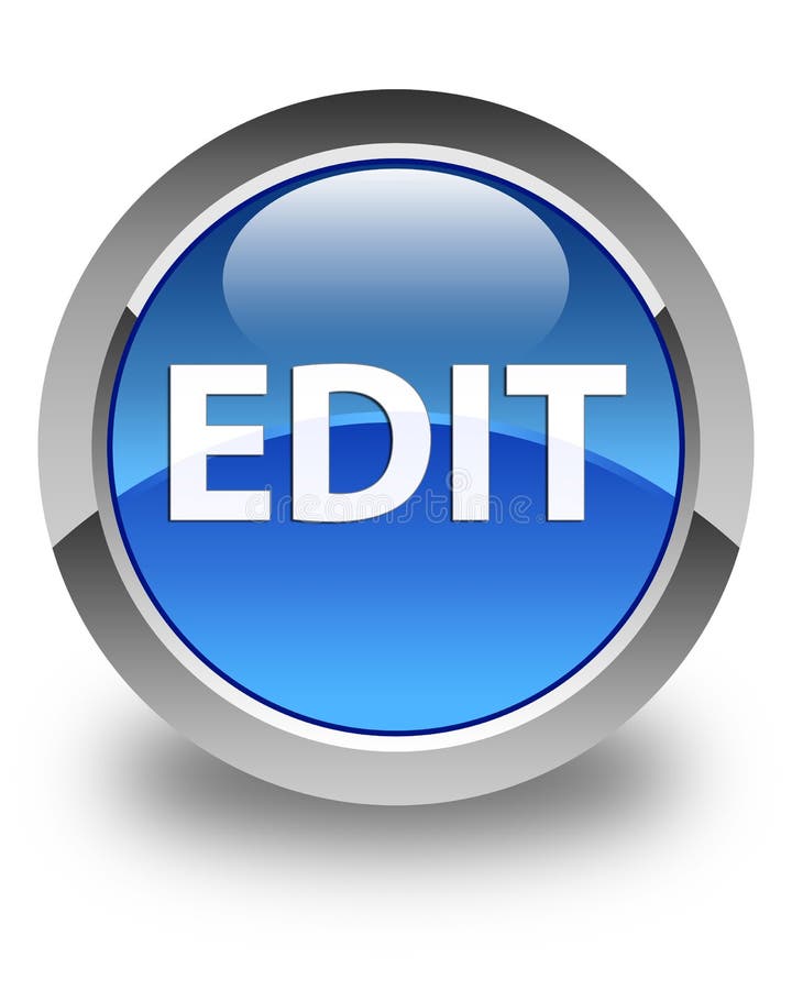 Edit Glossy Blue Round Button Stock Illustration - Illustration of ...