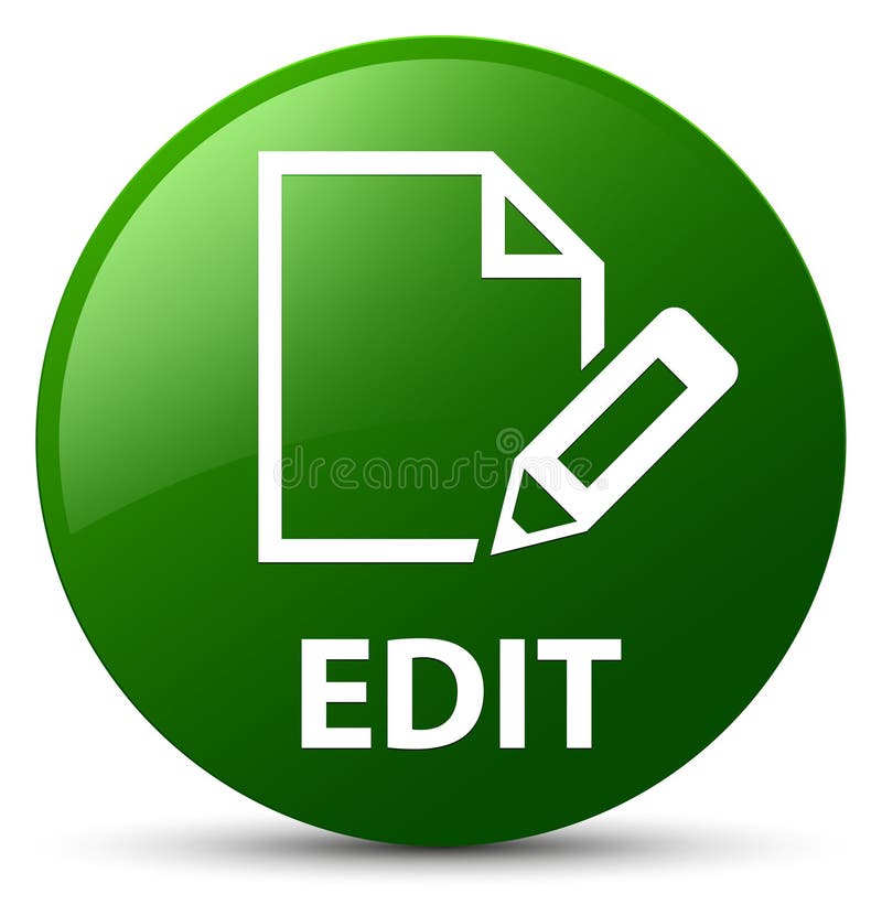 Edit green round button stock illustration. Illustration of paper ...