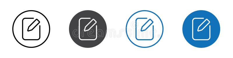Edit Icon Flat Editable Icon Mark Set Stock Vector - Illustration of ...