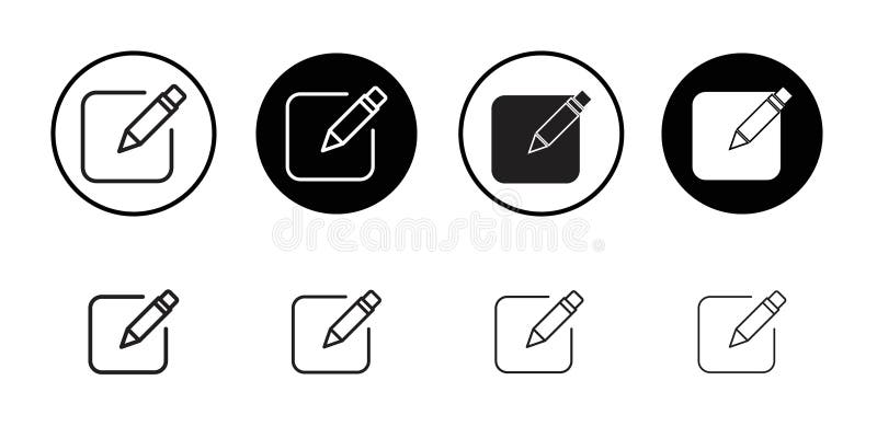 Edit Icon Isolated Flat Vector in Outline Stock Vector - Illustration ...