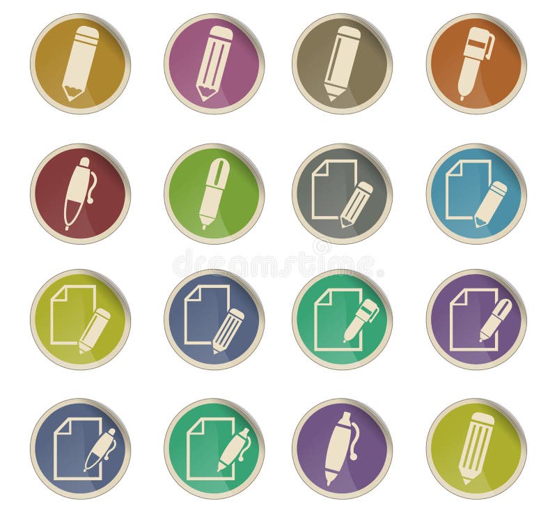 Edit icon set stock illustration. Illustration of label - 88692893