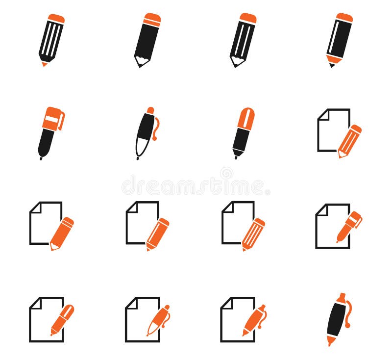 Edit icon set stock illustration. Illustration of pictogram - 88282867