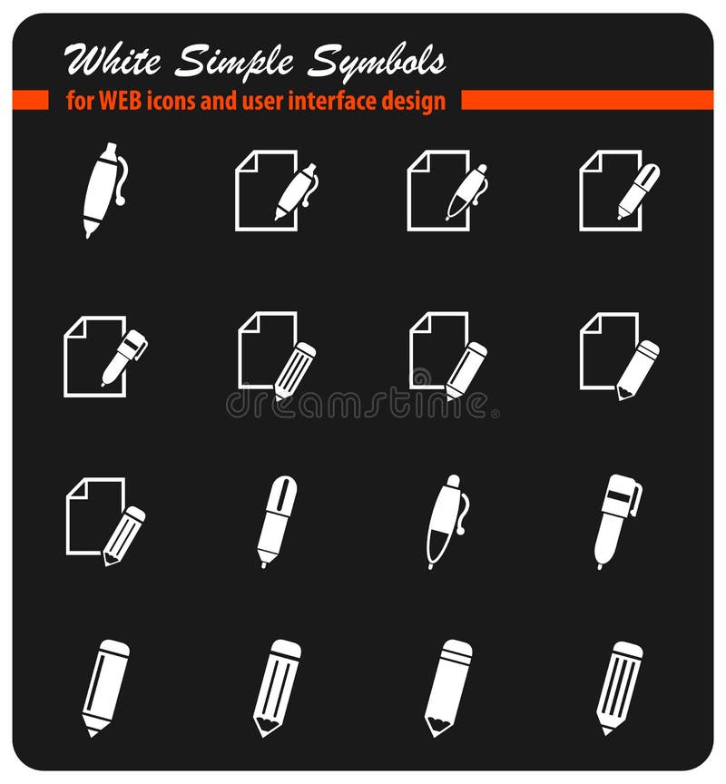 Edit icon set stock vector. Illustration of sign, icon - 87994201