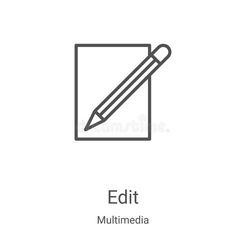 Edit Icon Vector from Multimedia Collection. Thin Line Edit Outline ...