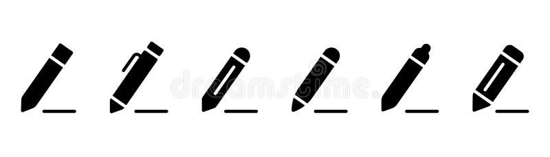 Edit Icons Set. Edit Pen Symbol. Edit Pencil in Glyph. Write Symbol ...