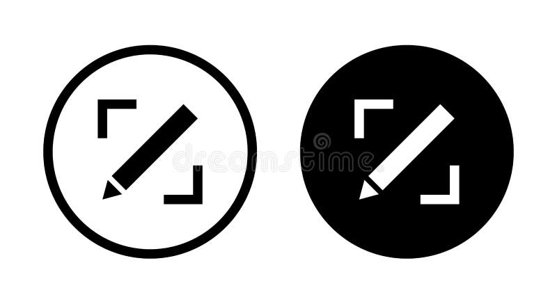 Edit Image Icon Vector Isolated On Circle Background Stock Vector