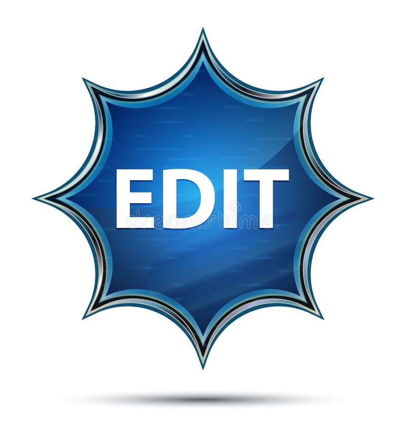 Edit Magical Glassy Sunburst Blue Button Stock Illustration ...