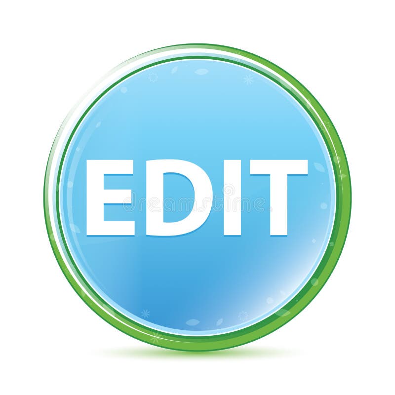 Edit Natural Aqua Cyan Blue Round Button Stock Illustration ...