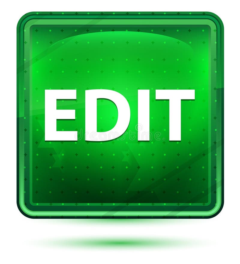 Edit Neon Light Green Square Button Stock Illustration - Illustration ...