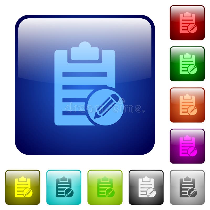 Edit Note Color Square Buttons Stock Vector - Illustration of signs ...