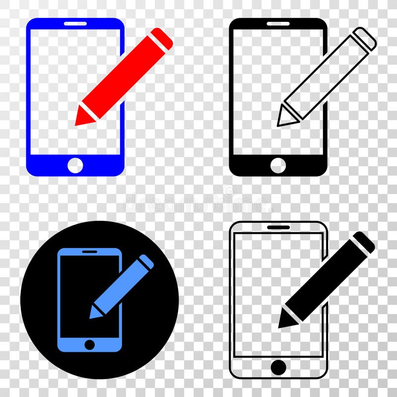 Edit Phone Records Vector EPS Icon with Contour Version Stock Vector ...