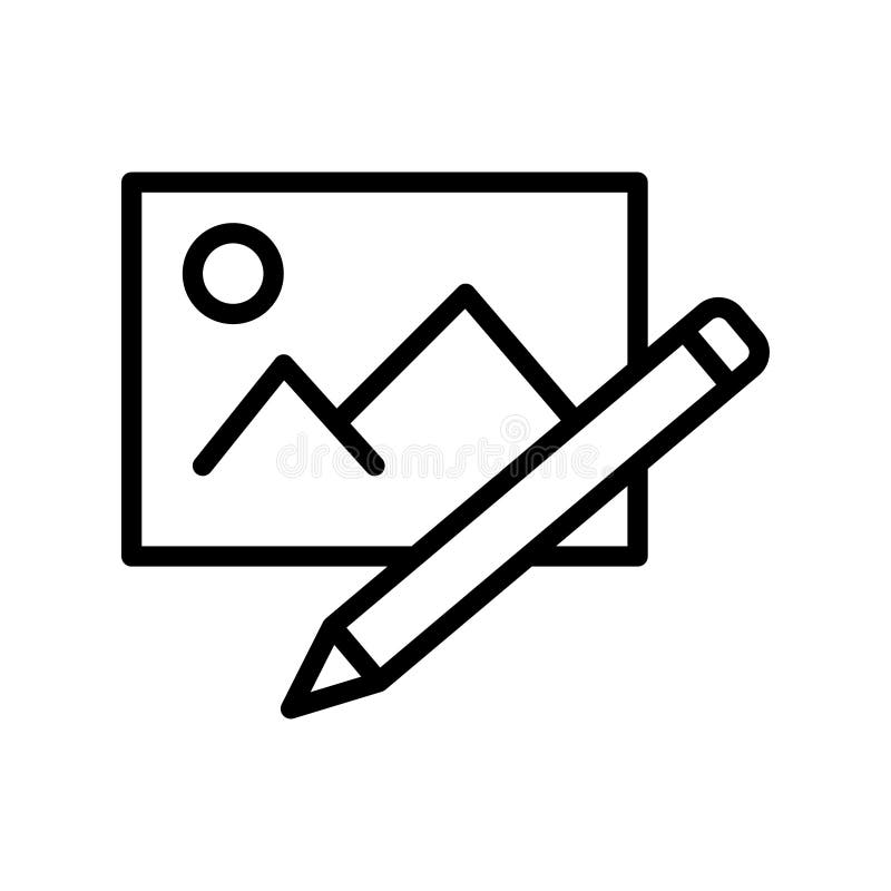 Edit Picture Icon on White Background. Simple Element Illustration from ...
