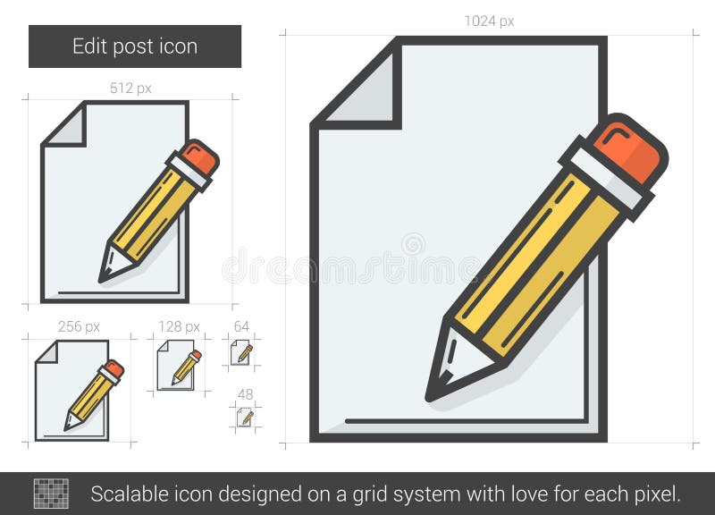 Edit post line icon. stock vector. Illustration of design - 83309674