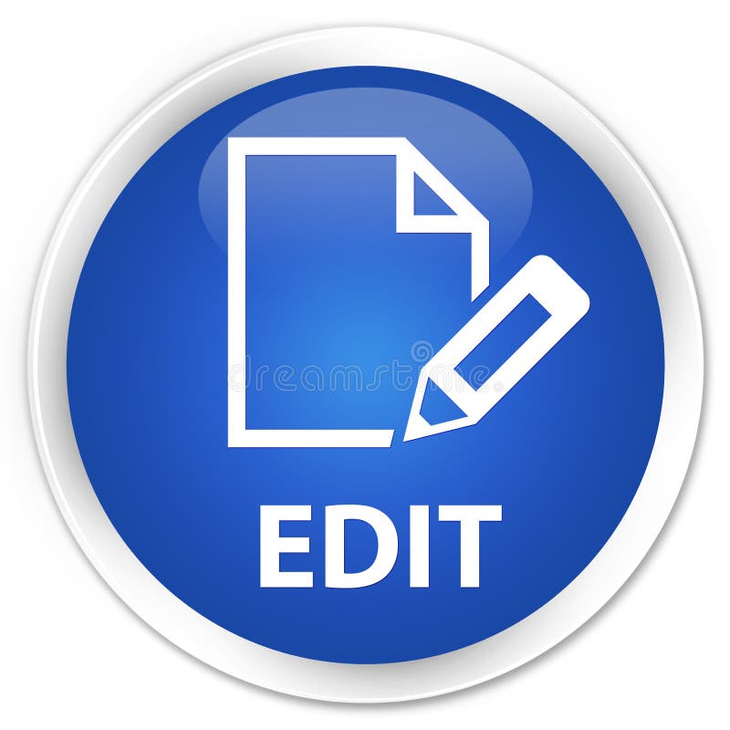 Edit Premium Blue Round Button Stock Illustration - Illustration of ...