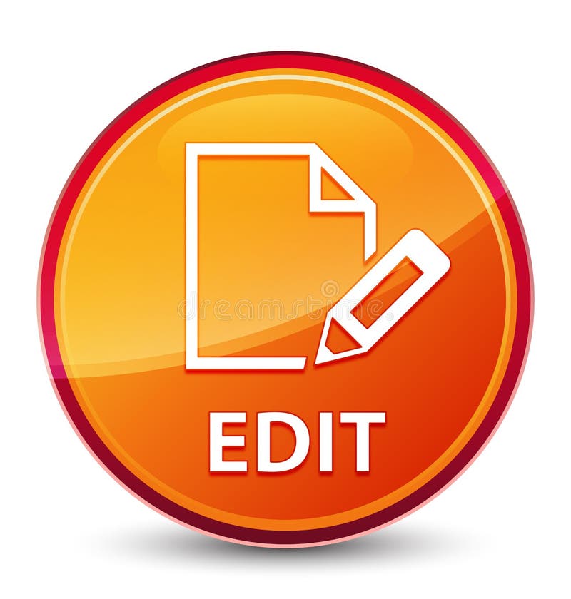 Edit Special Glassy Orange Round Button Stock Vector - Illustration of ...