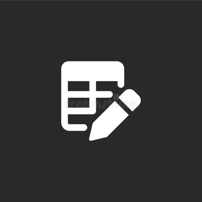 Edit Table Icon. Filled Edit Table Icon for Website Design and Mobile ...