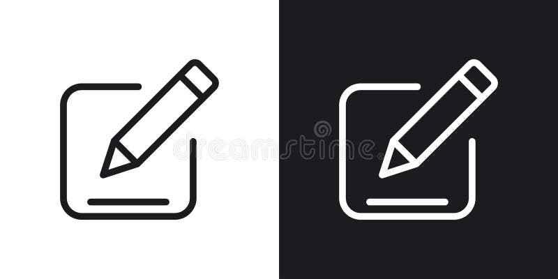 Edit Text Icon Set. Writing Tool and Pen Vector Symbol in a Black ...