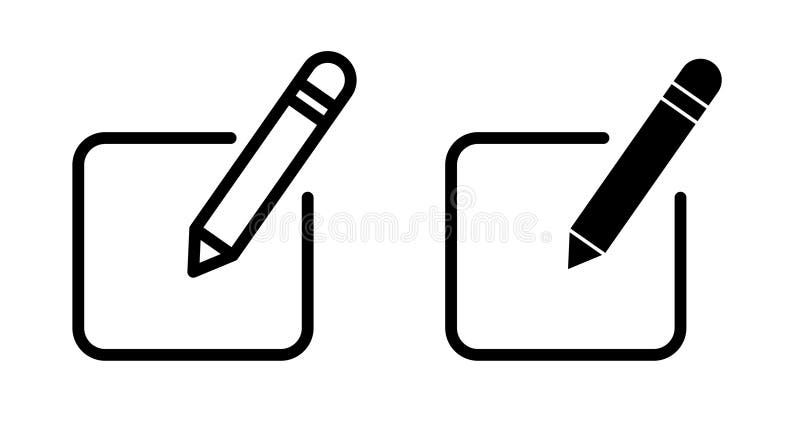 Edit Text Icon Set. Writing Tool and Pen Vector Symbol in a Black ...