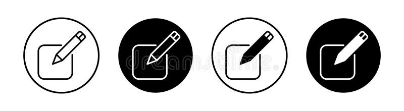 Edit Text Icon Set. Writing Tool and Pen Vector Symbol in a Black ...
