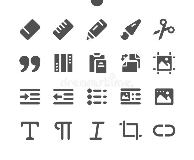Edit Text UI Pixel Perfect Well-crafted Vector Solid Icons Stock Vector ...