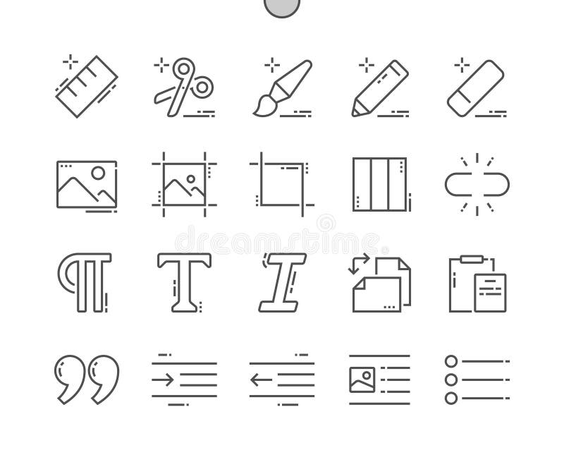 Edit Text Well-crafted Pixel Perfect Vector Thin Line Icons 30 2x Grid ...