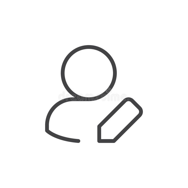 Edit User Icon Thin Outline Art Symbol Stock Illustration ...