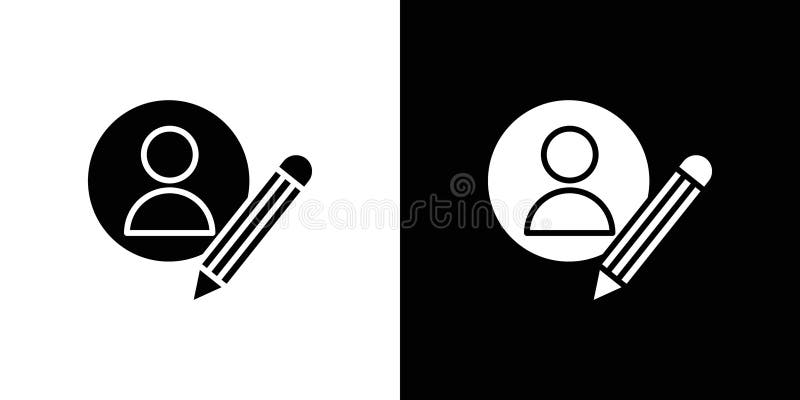 Edit User Icon Isolated Flat Vector in Outline Stock Illustration ...