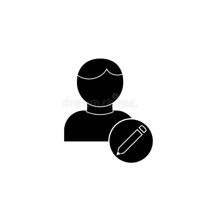 Edit User icon with shadow stock vector. Illustration of icon - 224597148