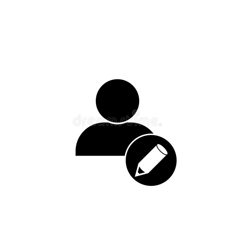 Edit User icon with shadow stock vector. Illustration of icon - 224597148