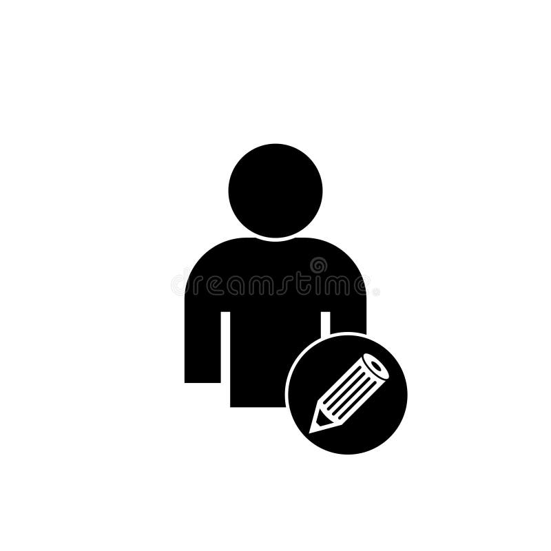 Edit User icon with shadow stock vector. Illustration of icon - 224597148