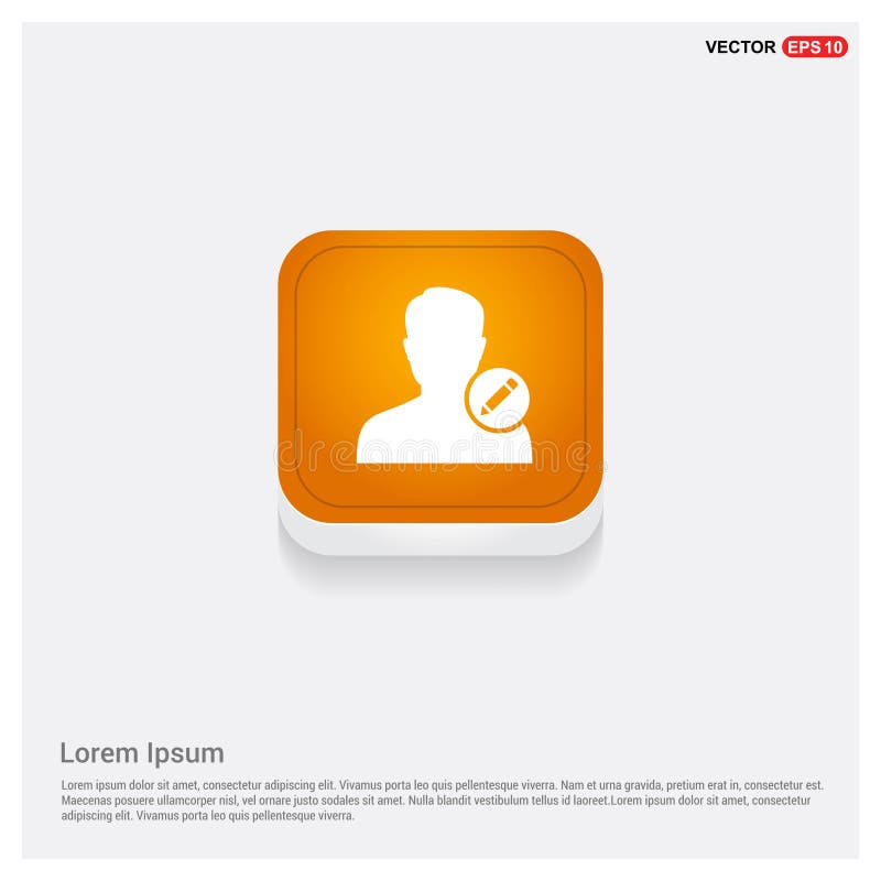 Edit User Icon Orange Abstract Web Button Stock Vector - Illustration ...