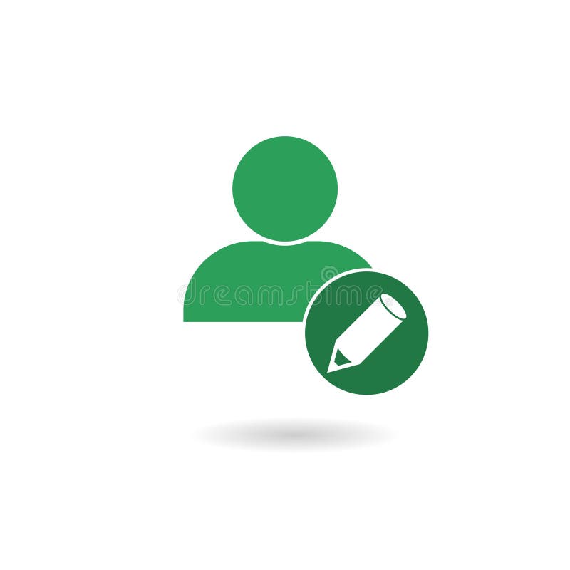 Edit User icon with shadow stock vector. Illustration of icon - 224597148
