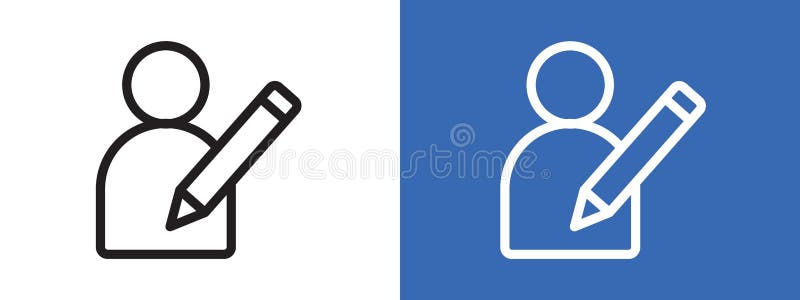 Edit User Logo Sign Set Vector Outline Stock Vector - Illustration of ...