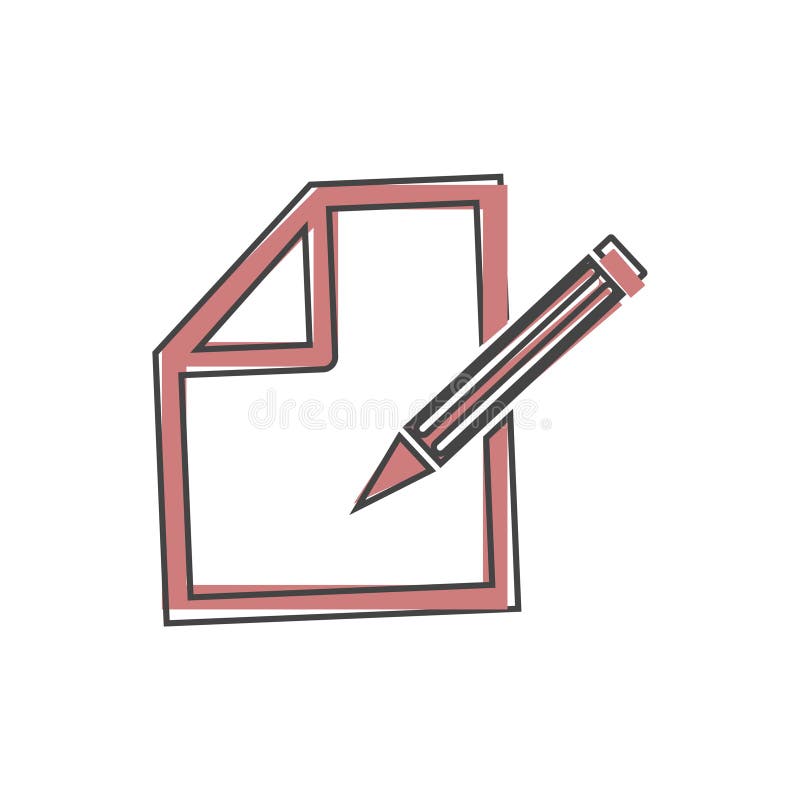 Edit Vector Icon. Document Pencil Edit on White Isolated Background ...