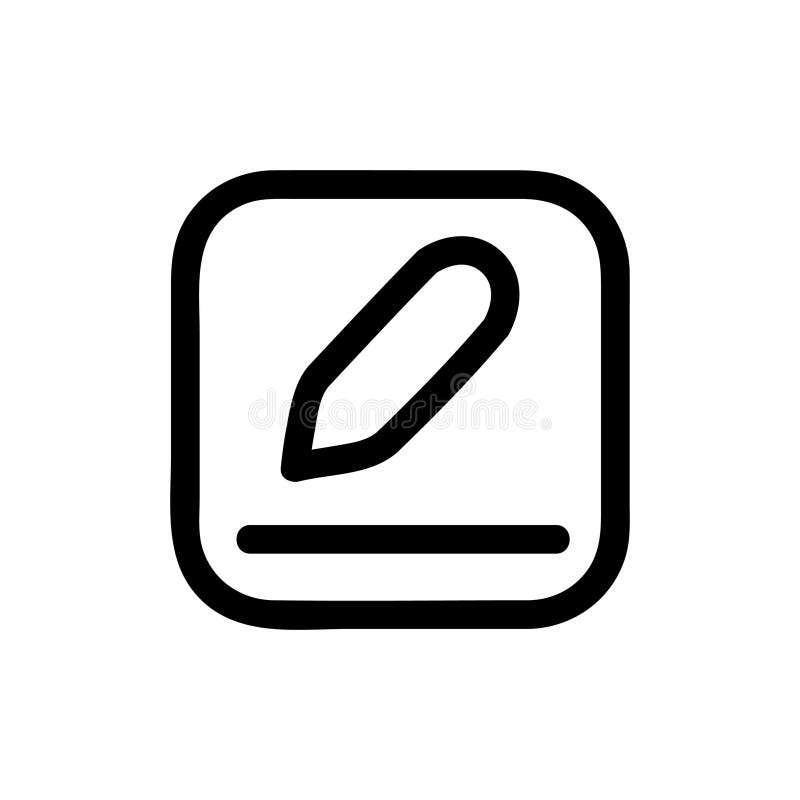 Pages or Edit Vector Icon, Outline Style, Isolated on White Background ...