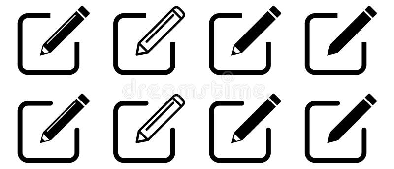 Edit vector icons stock vector. Illustration of thin - 261610623