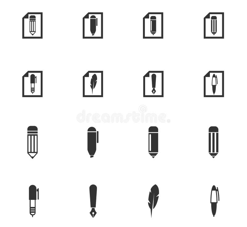 Edit icon set stock vector. Illustration of pencil, pictogram - 141462540