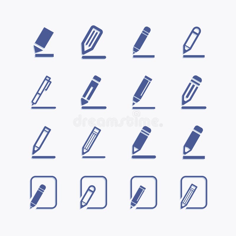 Edit Vector Pictogram Icons. Write Pen Concept Icons for Web Site or ...
