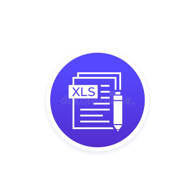 Edit Xls Document Round Icon Stock Vector - Illustration of excel ...