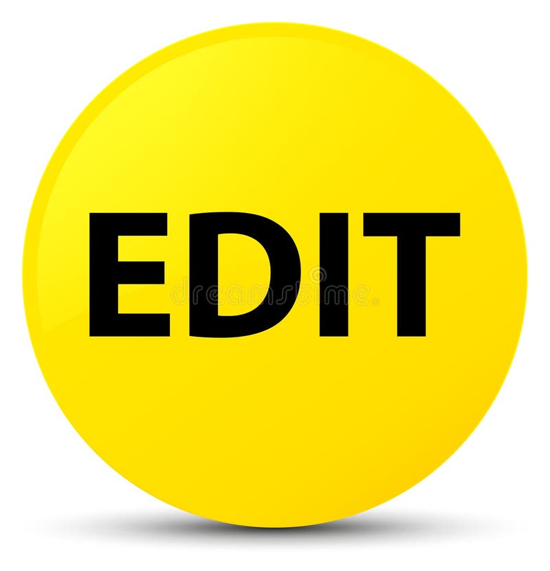 Edit yellow round button stock illustration. Illustration of organize ...